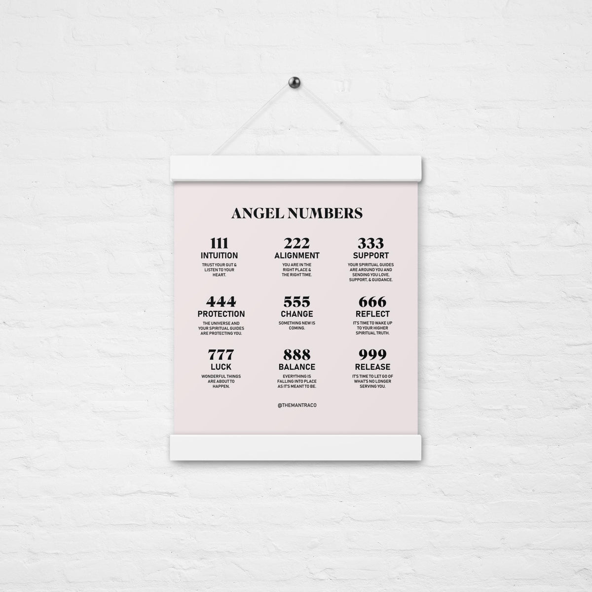Angel Numbers Hanging Wall Poster Print – THE MANTRA CO.